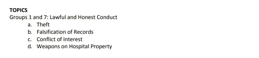 Solved TOPICS Groups 1 and 7: Lawful and Honest Conduct a. | Chegg.com