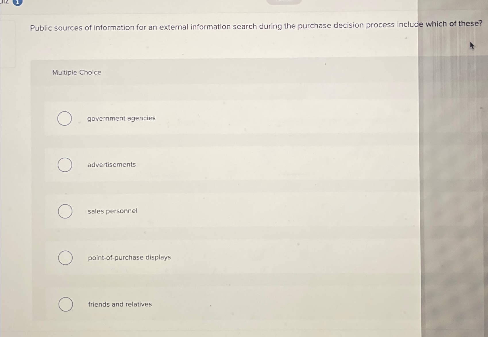 Solved Public sources of information for an external | Chegg.com