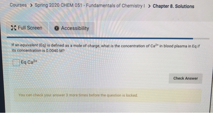 Solved Courses > Spring 2020 CHEM 051 - Fundamentals of | Chegg.com
