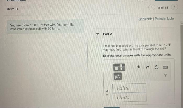 Solved Item 8 8 of 15 Constants Periodic Table You are given | Chegg.com