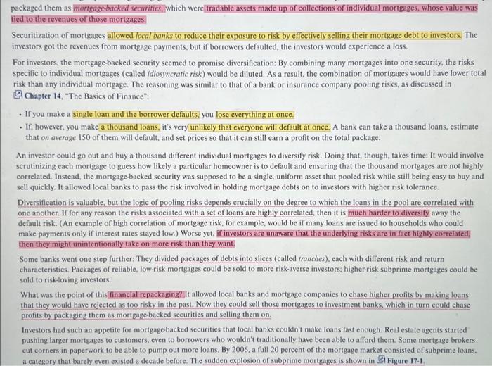 Solved Tranching makes investing in a mortgage-backed | Chegg.com