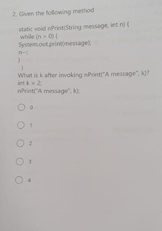 Solved Given the following methodstatic void n ﻿Print(String | Chegg.com