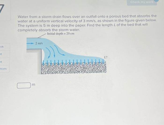 Solved ok ht ht nces Water from a storm drain flows over an | Chegg.com
