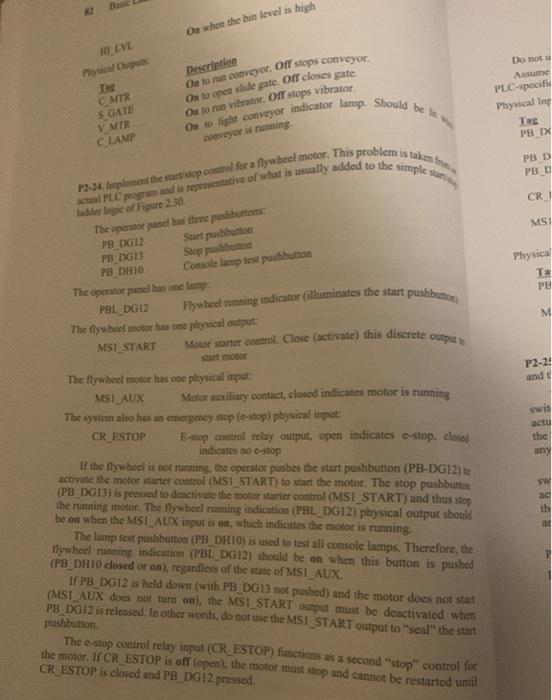 Solved P2-24. Implement the startistop control for a | Chegg.com
