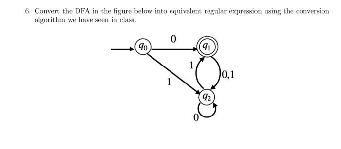 Solved 6. Convert the DFA in the figure below into | Chegg.com