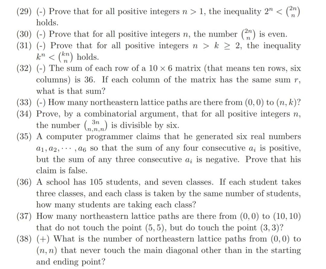 Solved (29) (-) Prove that for all positive integers n>1, | Chegg.com