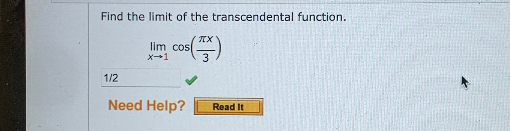 Solved Find the limit of the transcendental | Chegg.com