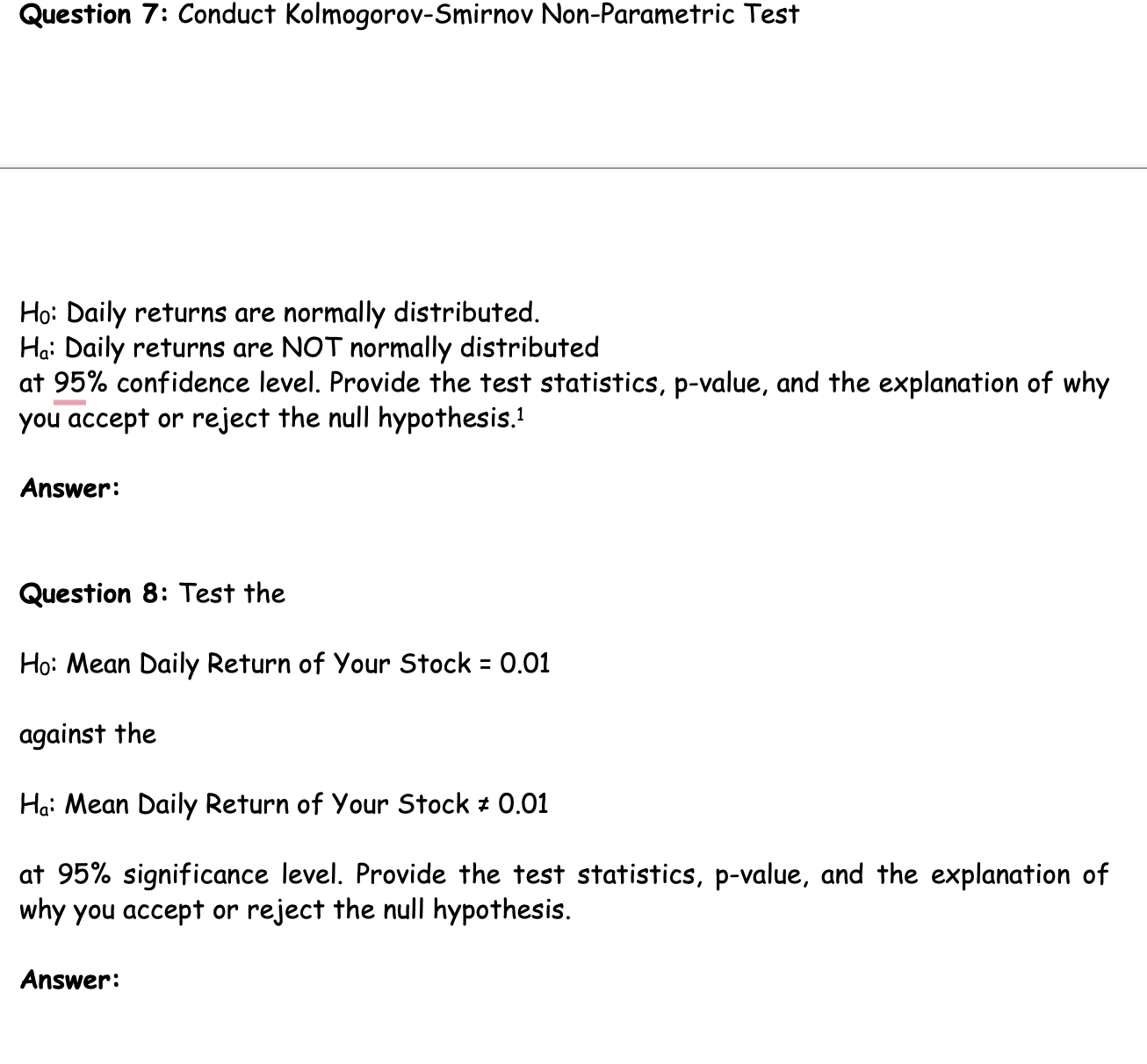 Solved Question 7: Conduct Kolmogorov-Smirnov Non-Parametric | Chegg.com