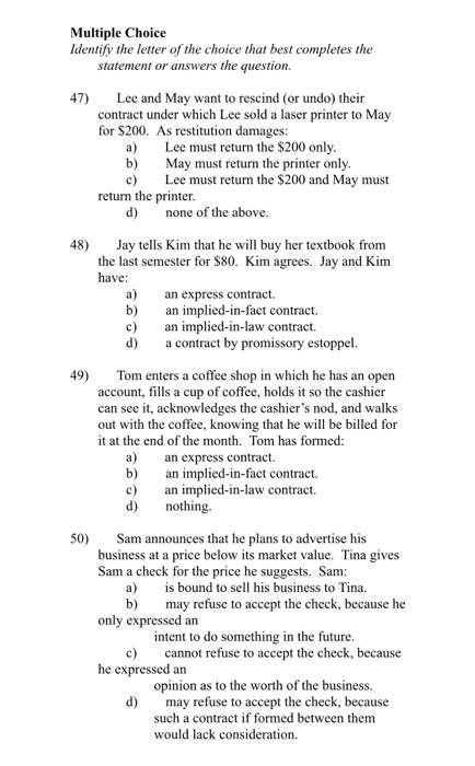 Solved Multiple Choice Identify the letter of the choice | Chegg.com