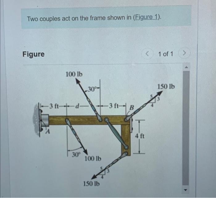 Solved Part A If d = 3.4 ft, determine the resultant couple | Chegg.com