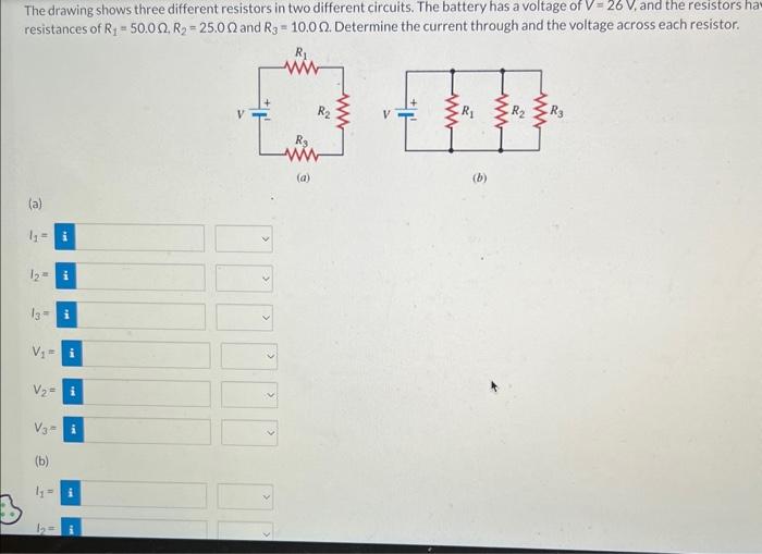 Solved The drawing shows three different resistors in two | Chegg.com