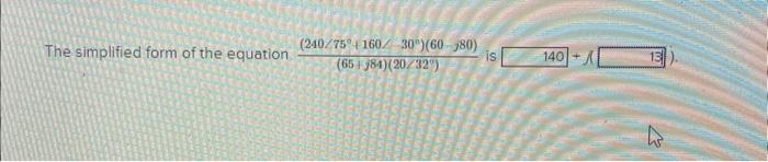 Solved The simplified form of the equation | Chegg.com