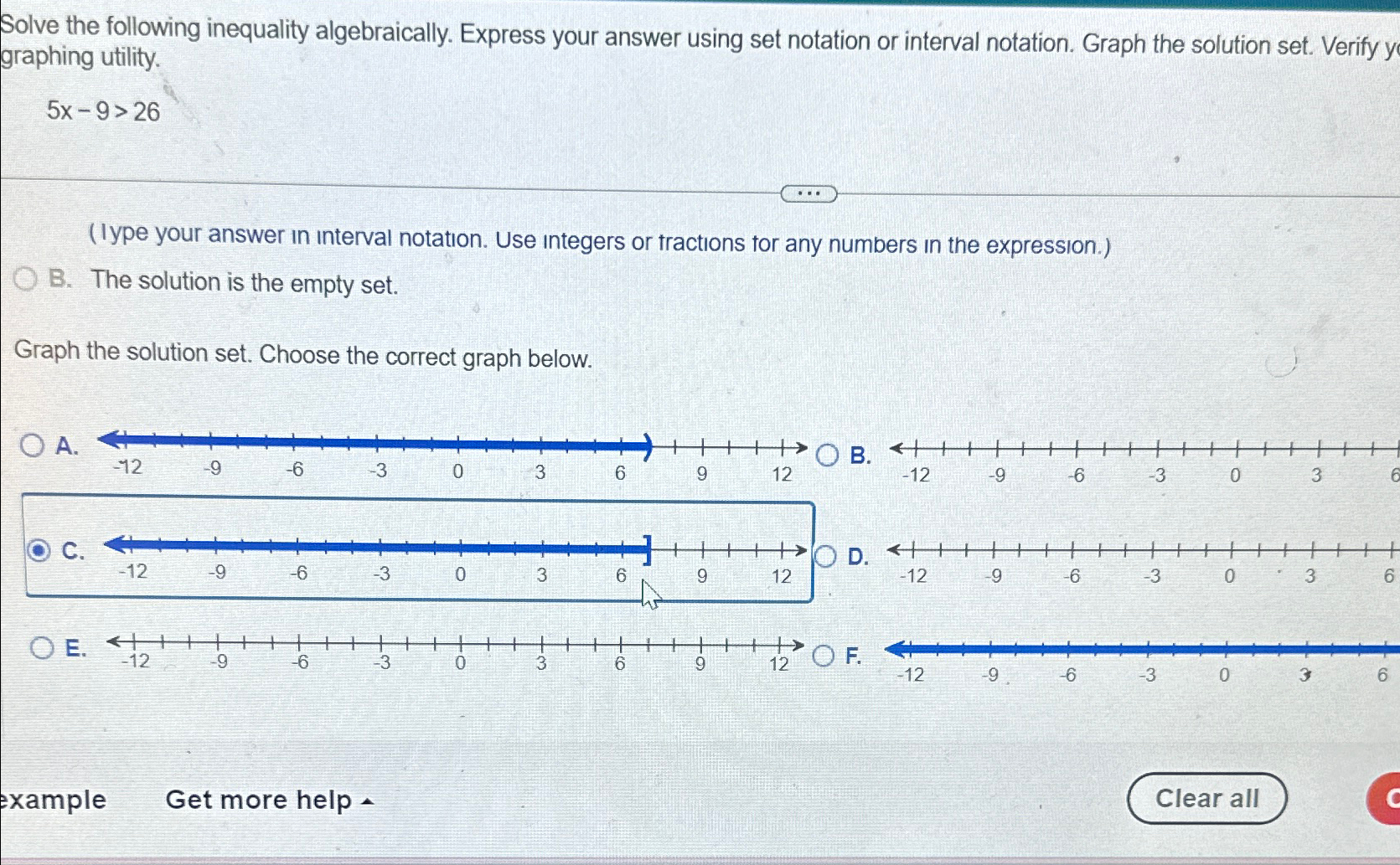Solved Solve the following inequality algebraically. Express | Chegg.com