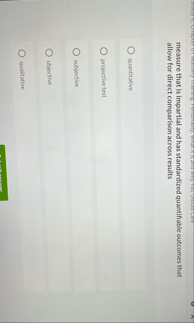 Solved measure that is impartial and has standardized | Chegg.com