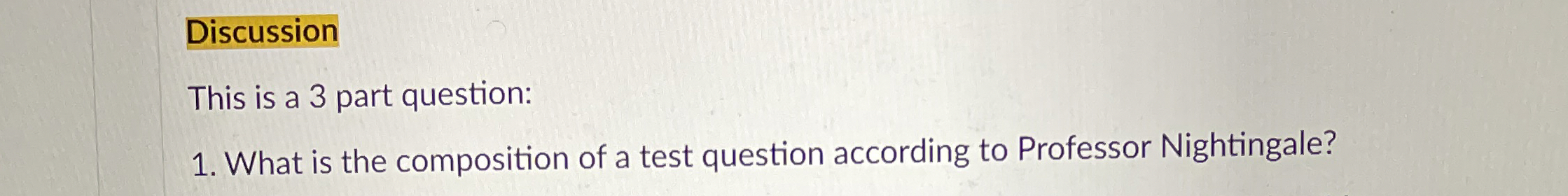 Solved DiscussionThis is a 3 ﻿part question:What is the | Chegg.com