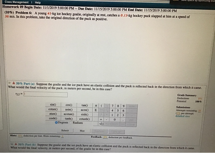 Solved Class Management | Help Homework 09 Begin Date: | Chegg.com