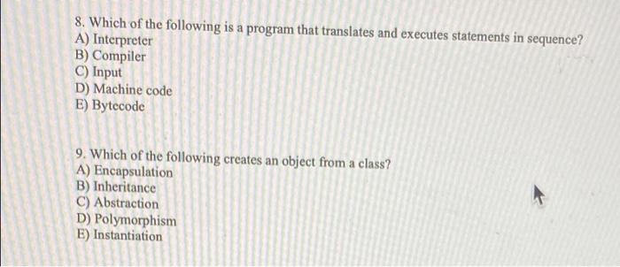 Solved 8. Which of the following is a program that | Chegg.com