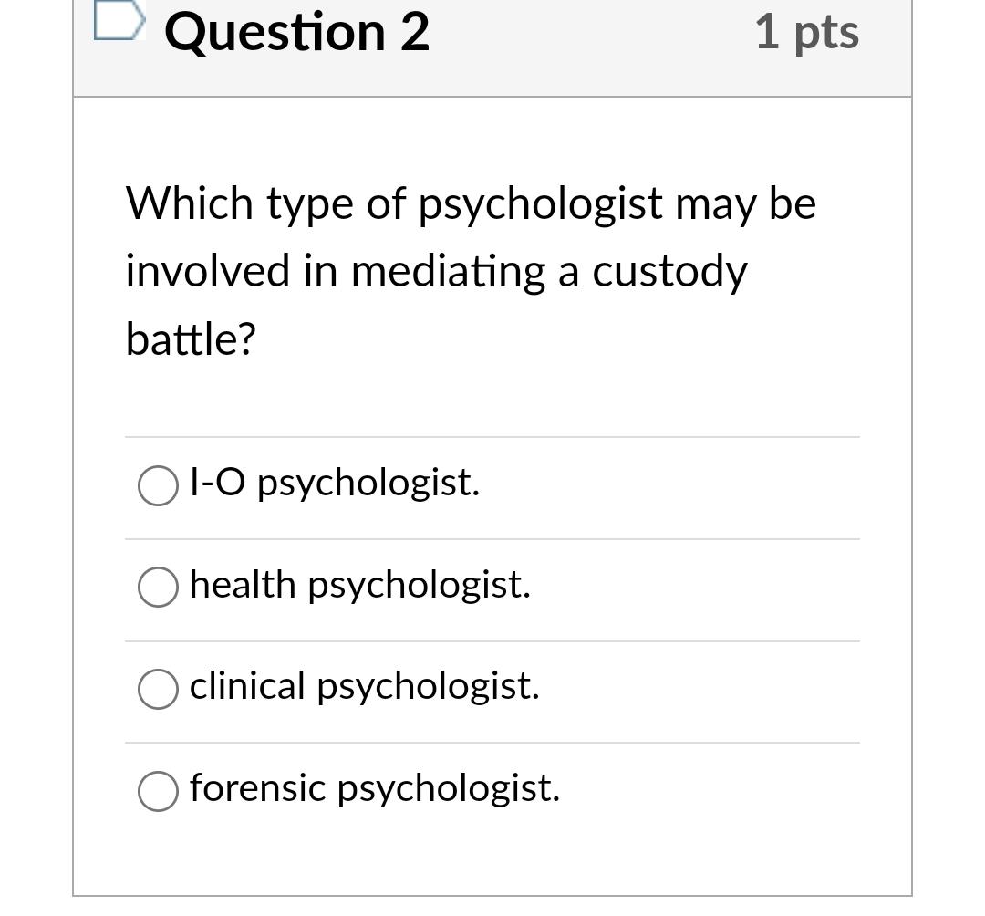 Solved Question 21 ﻿ptsWhich type of psychologist may be | Chegg.com