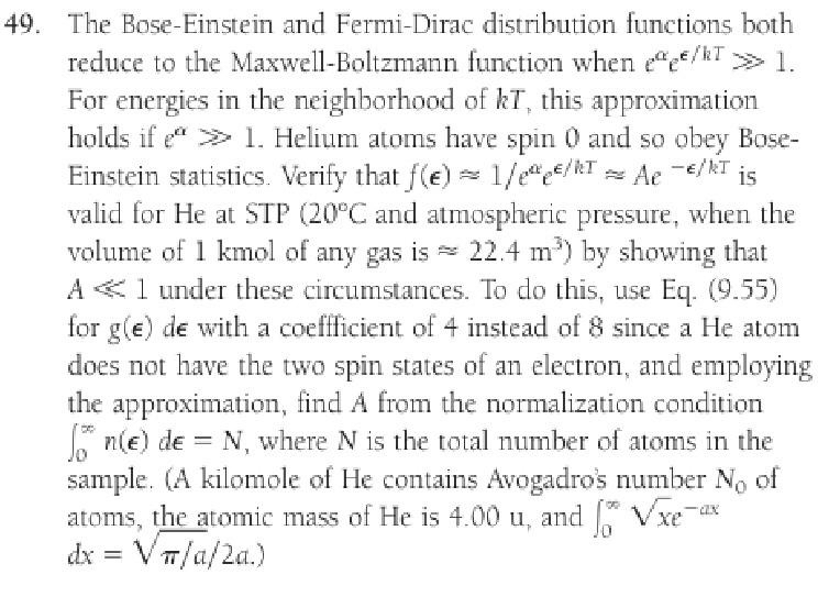 Solved The Bose-Einstein and Fermi-Dirac distribution | Chegg.com