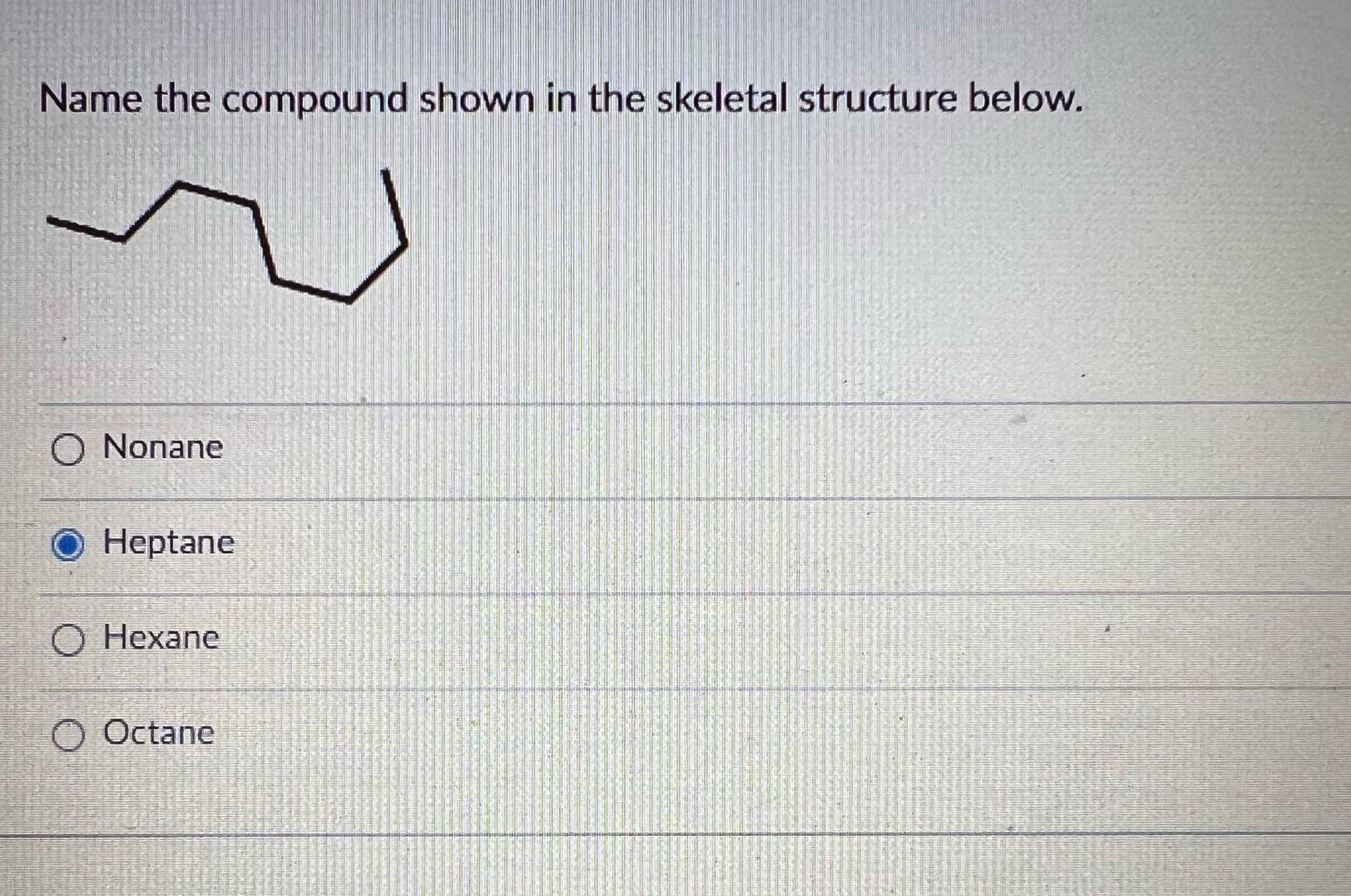 Solved Name the compound shown in the skeletal structure | Chegg.com