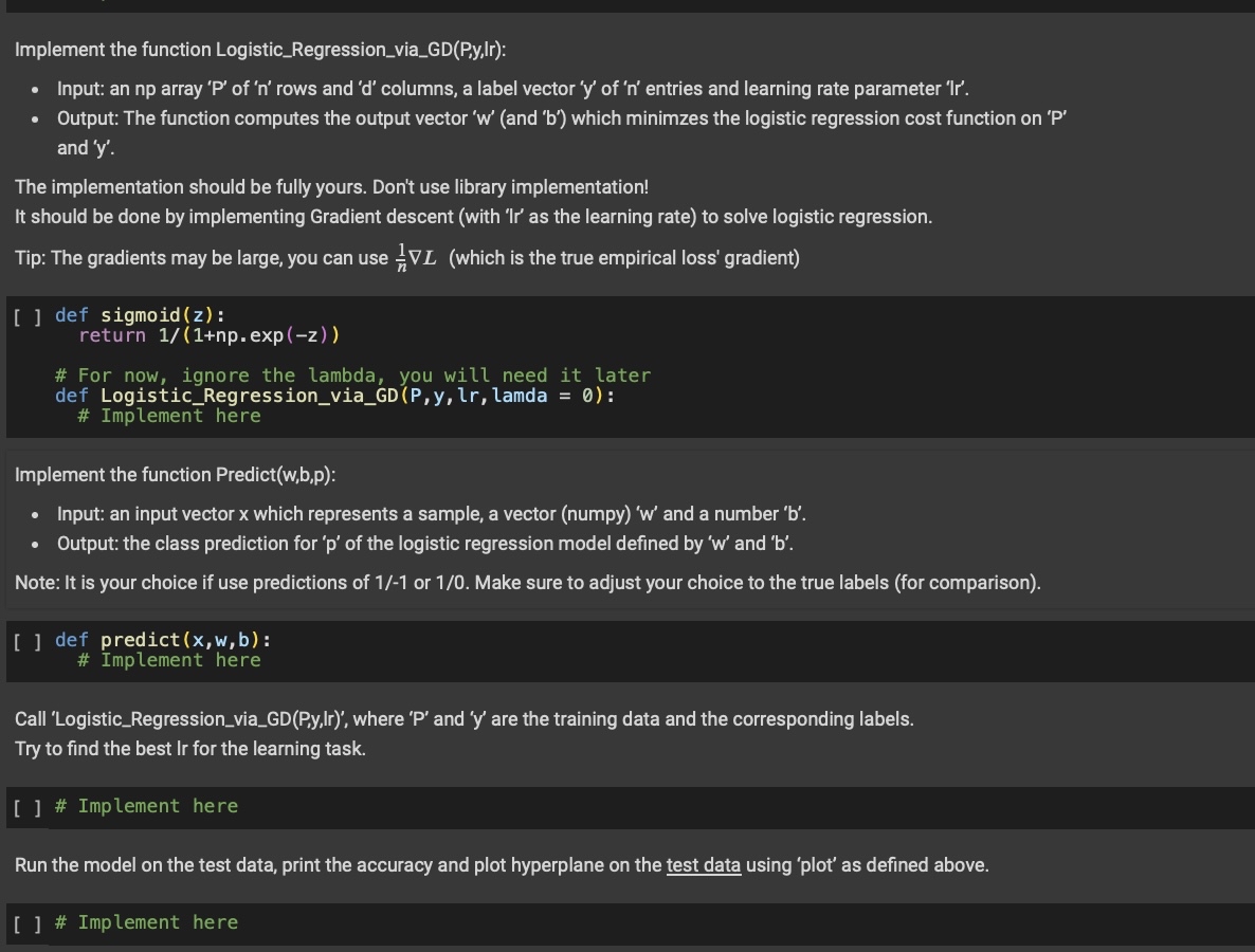 Implement The Function 