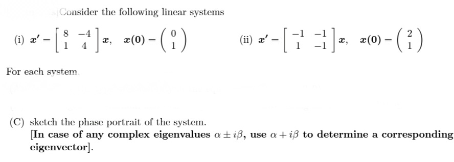 Solved Consider the following linear | Chegg.com