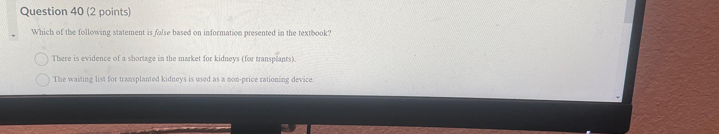 Solved Question 40 (2 ﻿points)Which of the following | Chegg.com