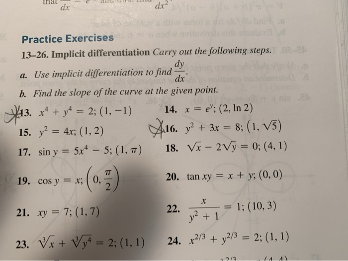 Solved tal- dy Practice Exercises 13–26. Implicit | Chegg.com Solved tal- dy Practice Exercises 13–26. Implicit | Chegg.com
