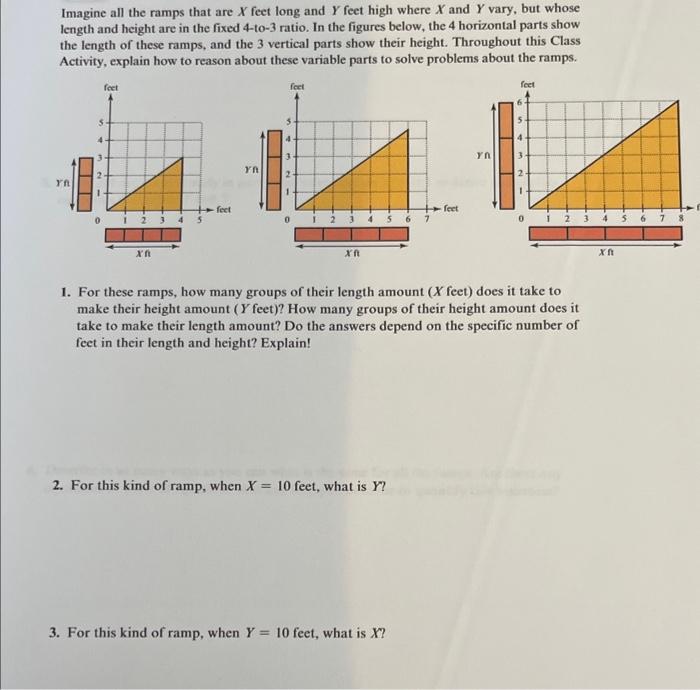 Solved Imagine all the ramps that are X feet long and Y feet | Chegg.com