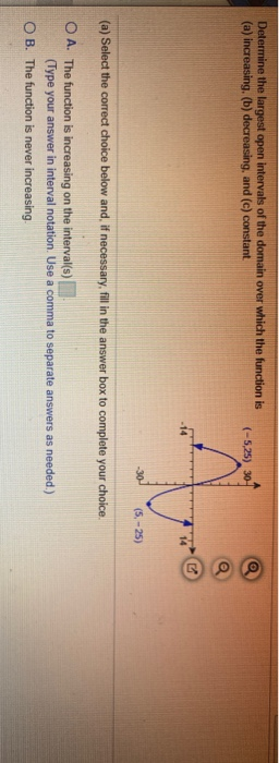 Solved Determine the largest open intervals of the domain | Chegg.com