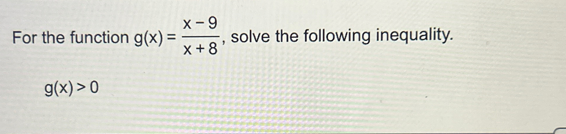 Solved For the function g(x)=x-9x+8, ﻿solve the following | Chegg.com