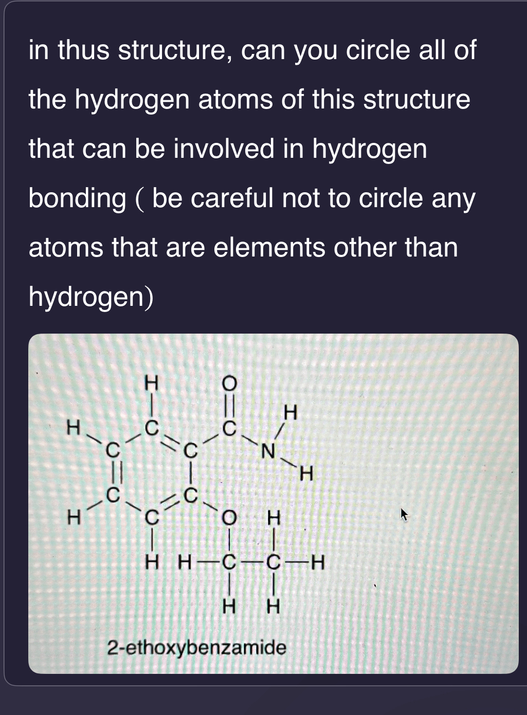 Solved in thus structure, can you circle all ofthe hydrogen | Chegg.com