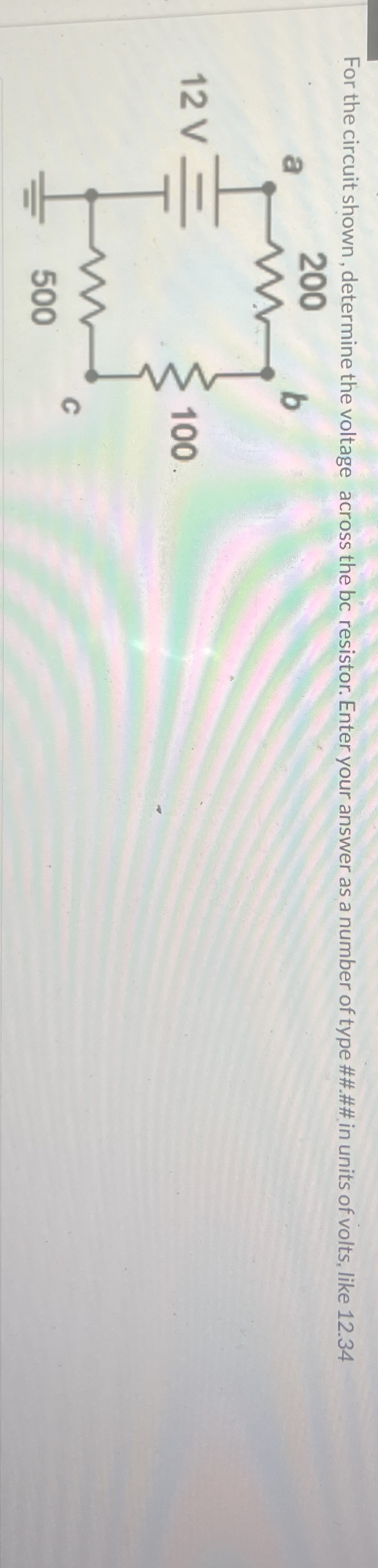 Solved For the circuit shown, determine the voltage across | Chegg.com