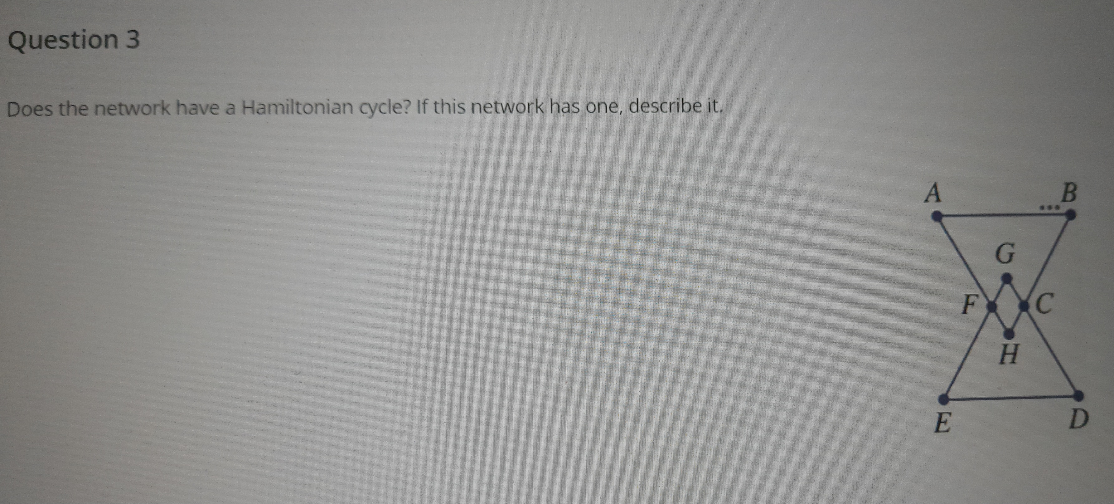 Solved Question 3 ﻿Does the network have a Hamiltonian | Chegg.com