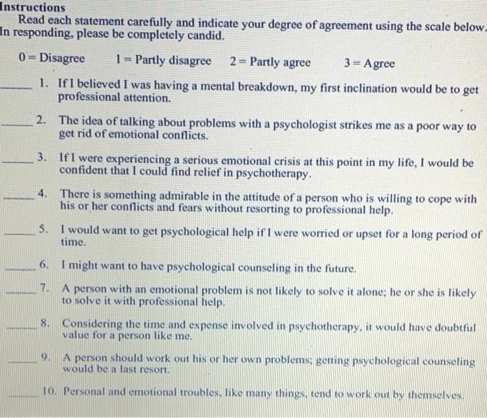 Solved Instructions Read each statement carefully and | Chegg.com