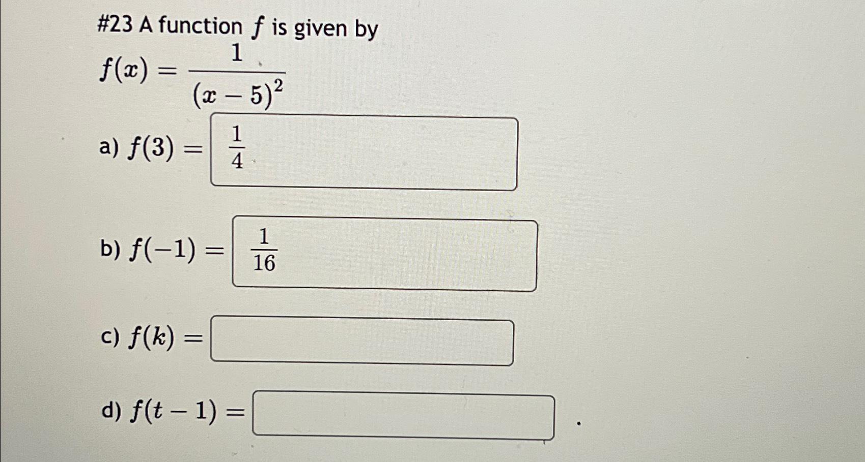 Solved #23 ﻿A function f ﻿is given | Chegg.com
