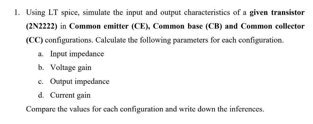 Using LT spice, simulate the input and output | Chegg.com