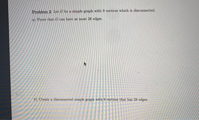 Solved Problem 2. Let G be a simple graph with 9 vertices | Chegg.com