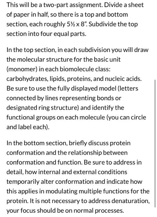 Solved This will be a two-part assignment. Divide a sheet of | Chegg.com