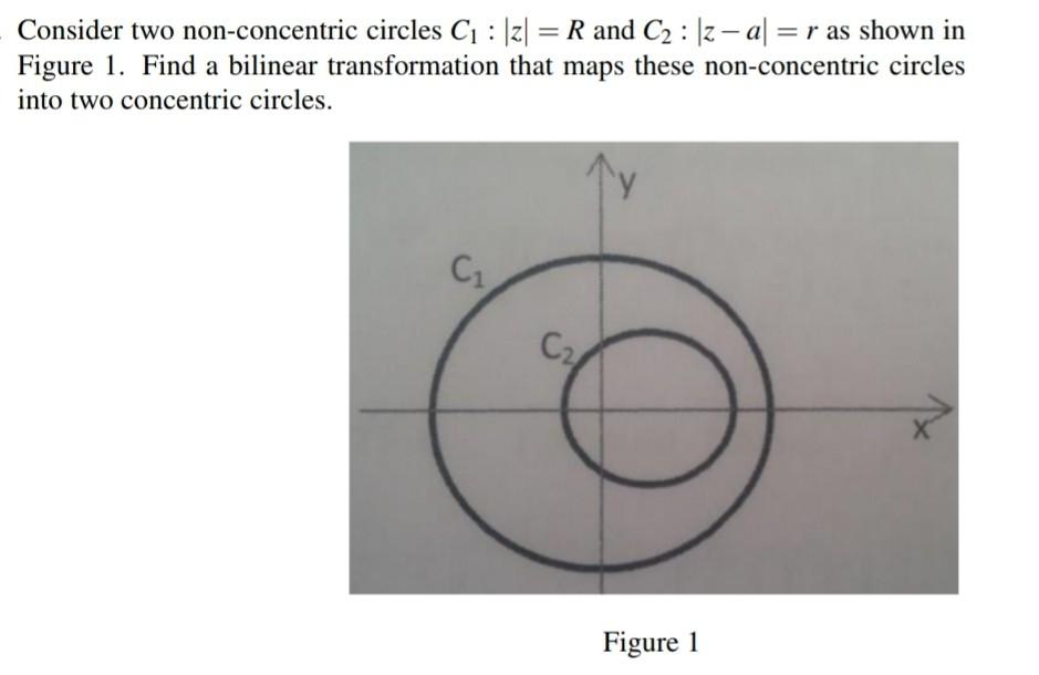 Solved Consider two non-concentric circles C1:∣z∣=R and | Chegg.com