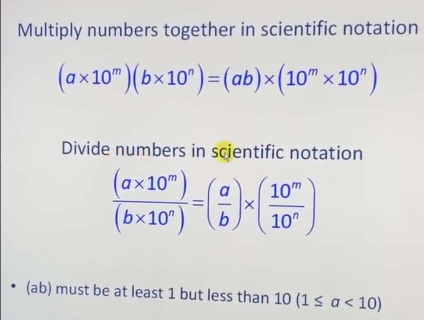 Solved Multiply numbers together in scientific notation (ax | Chegg.com