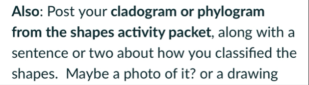 cladogram or phylogram from the shapes activity | Chegg.com