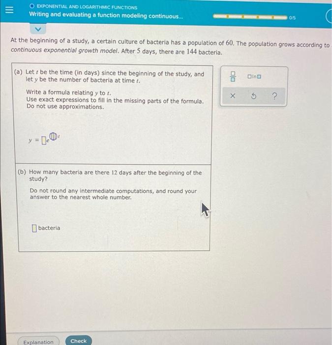 Solved O EXPONENTIAL AND LOGARITHMIC FUNCTIONS Writing and | Chegg.com