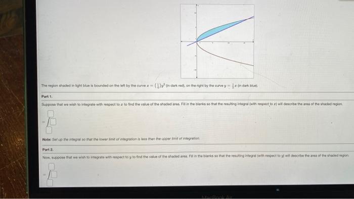 Solved Part 1. Part 2The region shaded in loht biue is | Chegg.com