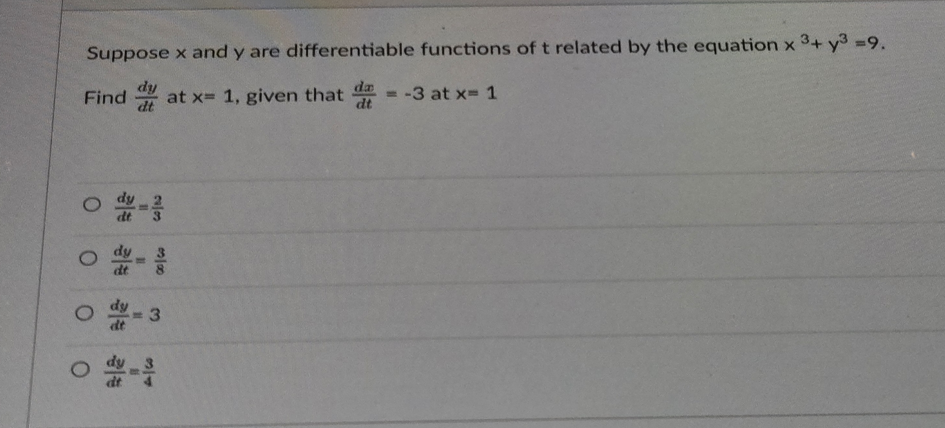 Solved Suppose x ﻿and y ﻿are differentiable functions of t | Chegg.com