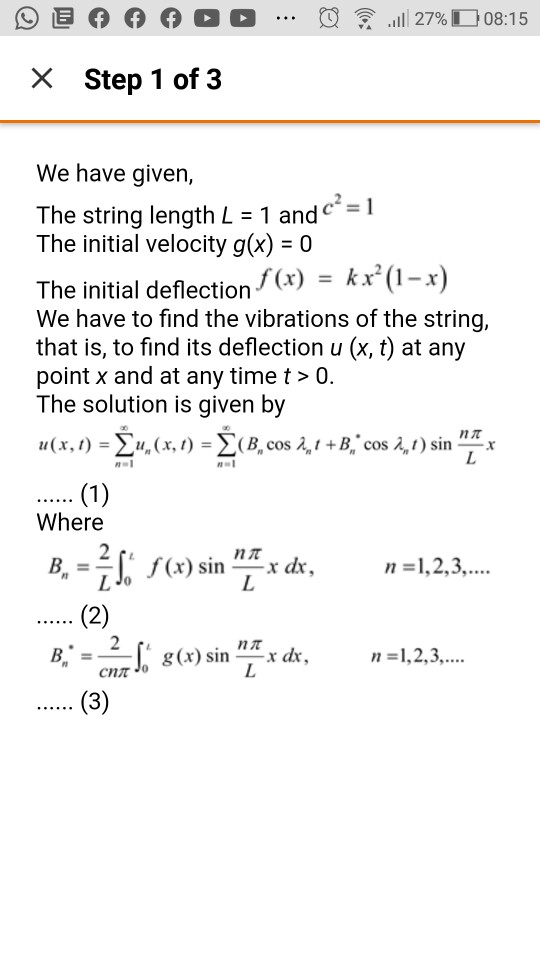 Solved of ed? Che 5-13 DEFLECTION OF THE STRING Find u(x, t) | Chegg.com