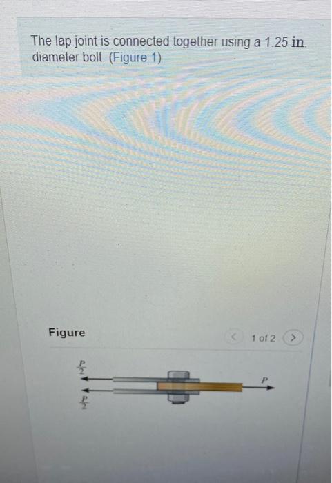 Solved The lap joint is connected together using a 1.25 in. | Chegg.com