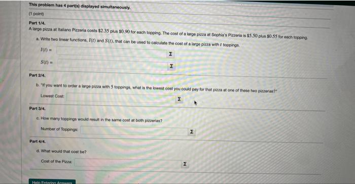 Solved This problem has 4 part\{s\} displayed | Chegg.com