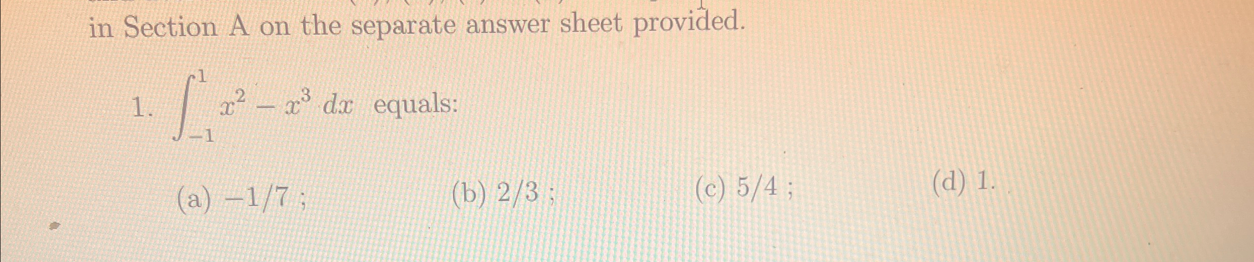 Solved in Section A on the separate answer sheet | Chegg.com