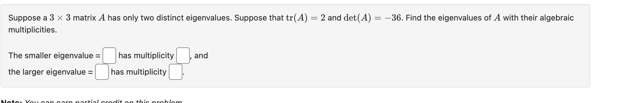 Solved Suppose a 3×3 ﻿matrix A has only two distinct | Chegg.com
